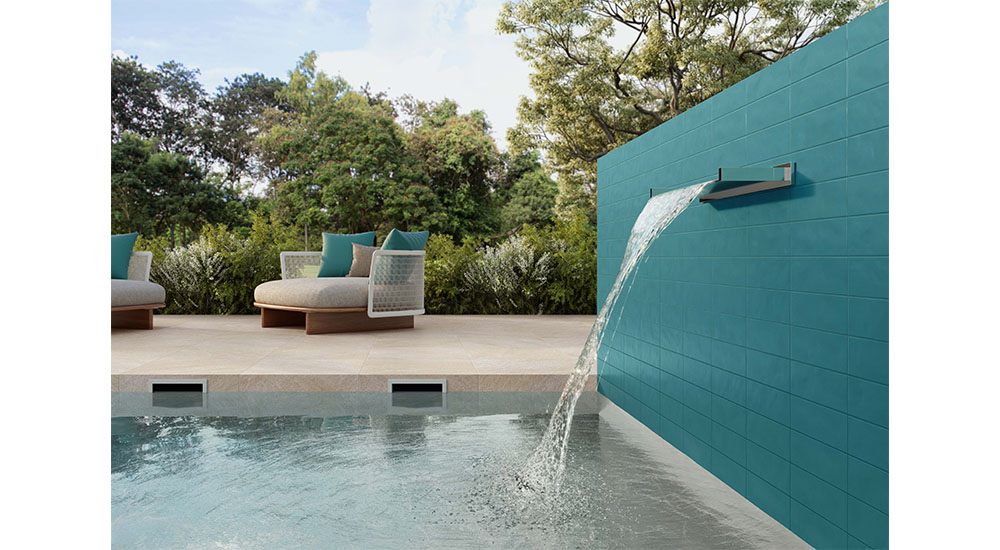 outdoor pool with waterfall filler | Kitchen & Bath Business